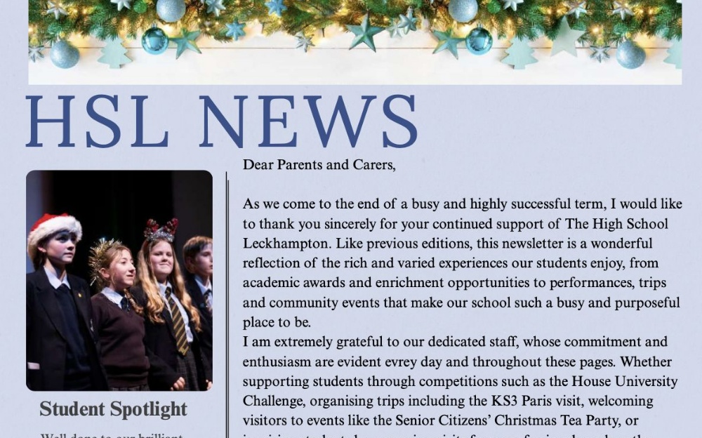 The High School Leckhampton - December Newsletter